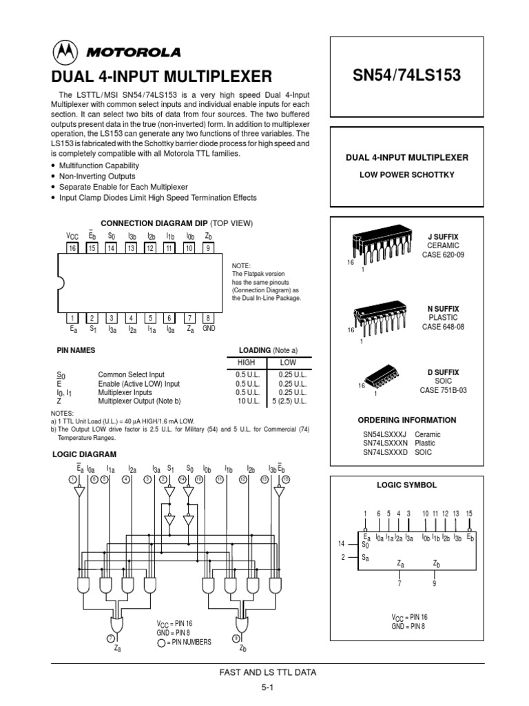 74LS153 PDF | PDF | Electrical Circuits | Electronics