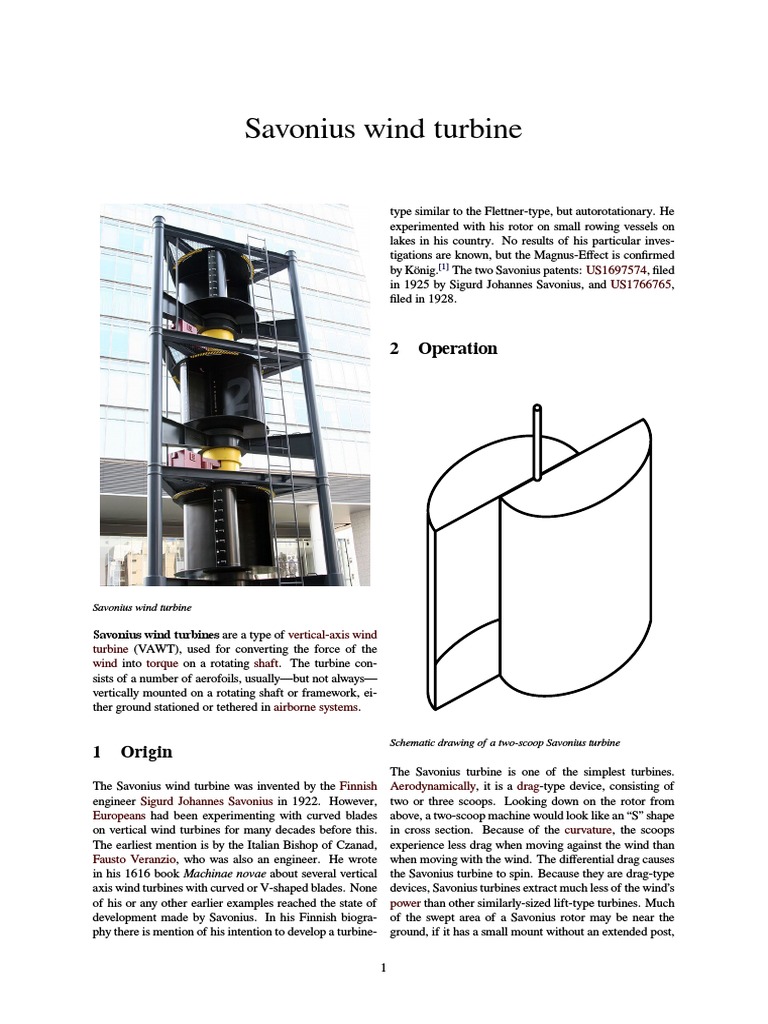 Savonius Wind Turbine | PDF | Aerodynamics | Wind Power
