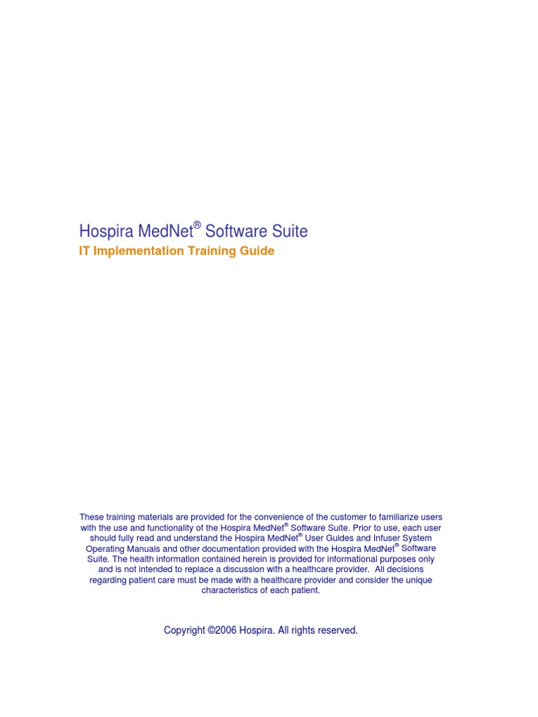 Hospira MedNet 4.1 Training Manual | PDF | Transport Layer Security | Library (Computing)