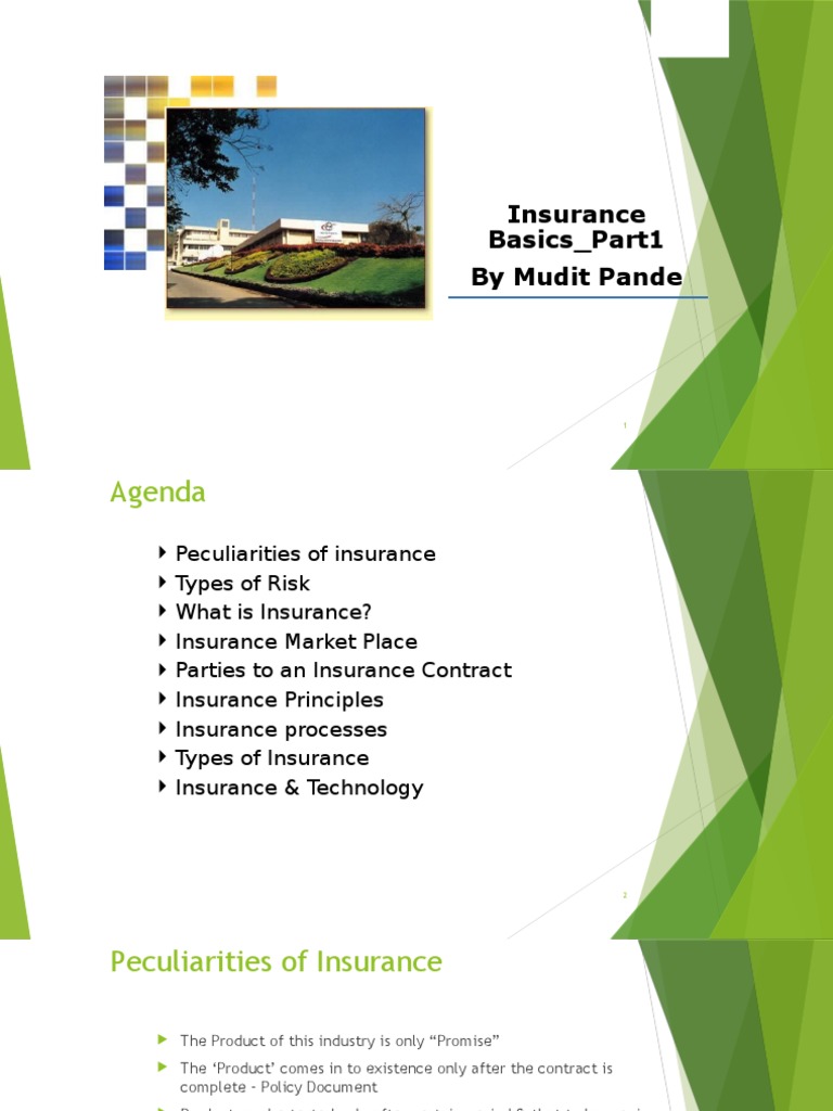 Insurance Basics - Part1 by Mudit Pande | PDF | Insurance | Risk