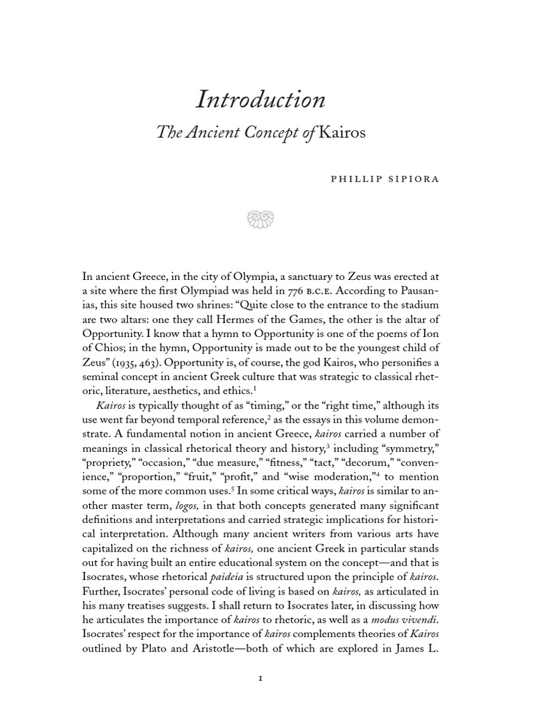 The Ancient Concept Of Kairos Desbloqueado Pdf Rhetoric Plato