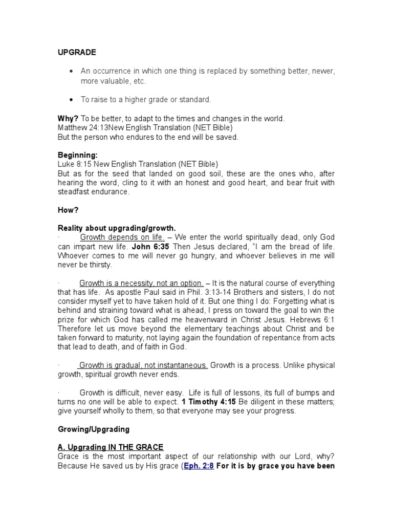 Upgrade | PDF | Grace In Christianity | Jesus