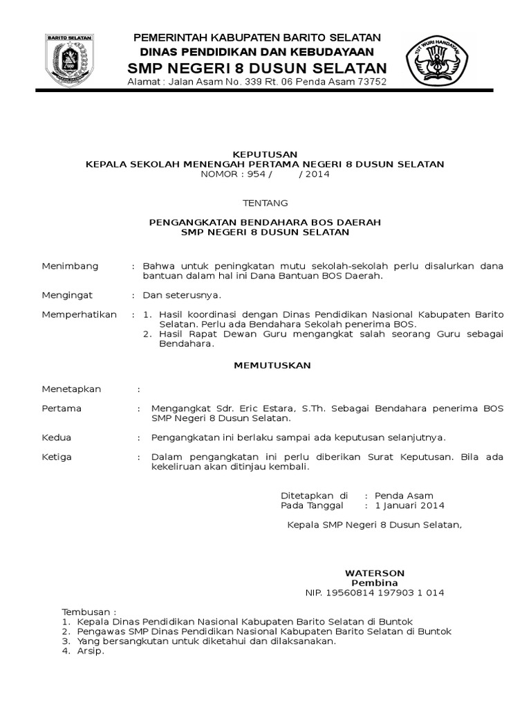 SK Bendahara BOS | PDF