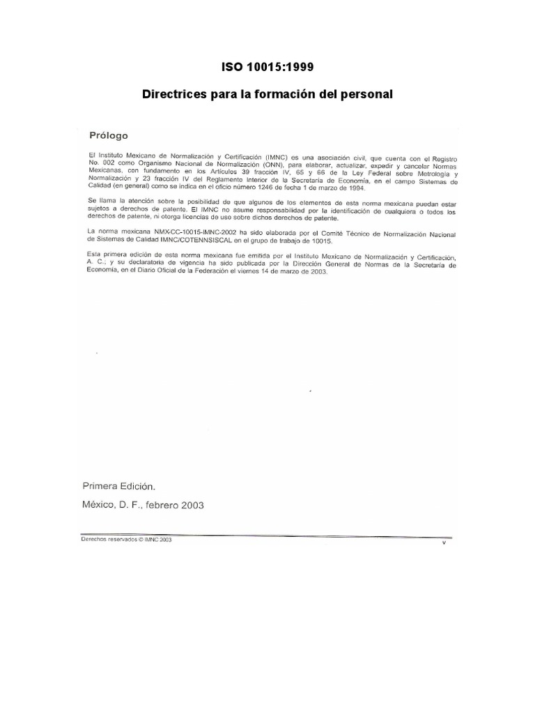 Iso 10015 | PDF | Calidad (comercial) | Planificación