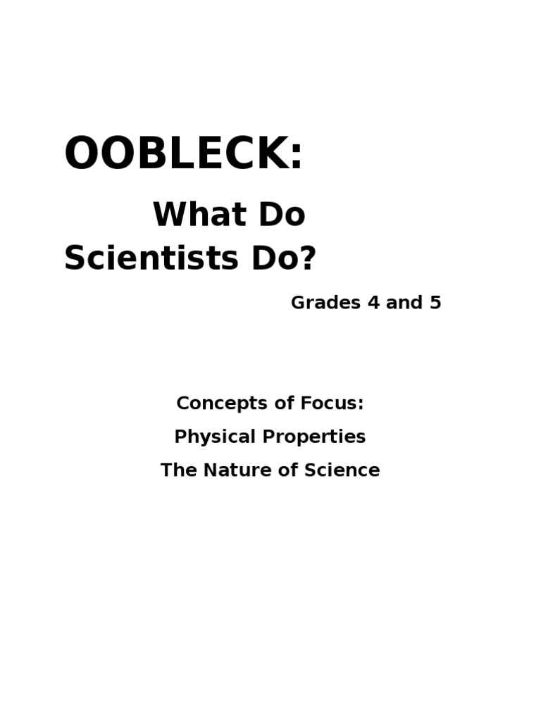 Oobleck Lesson Plans 1 | PDF | Scientific Method | Science