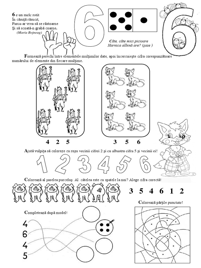 Numarul Si Cifra 6 FISE de LUCRU