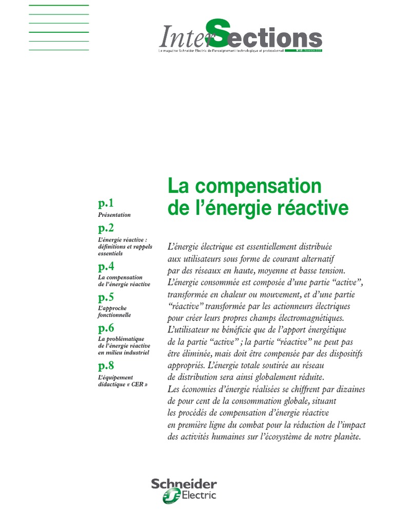 GT16 Compensation Energie Reactive PDF | PDF | Puissance apparente ...