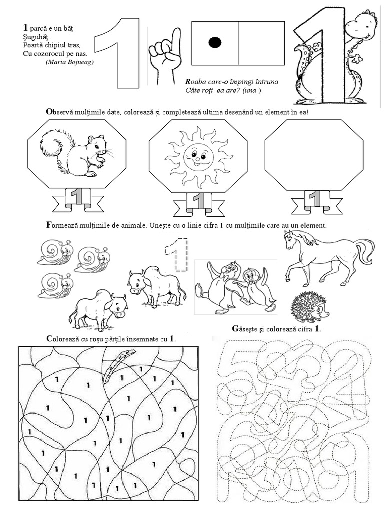 Numarul Si Cifra 1 FISA DE LUCRU