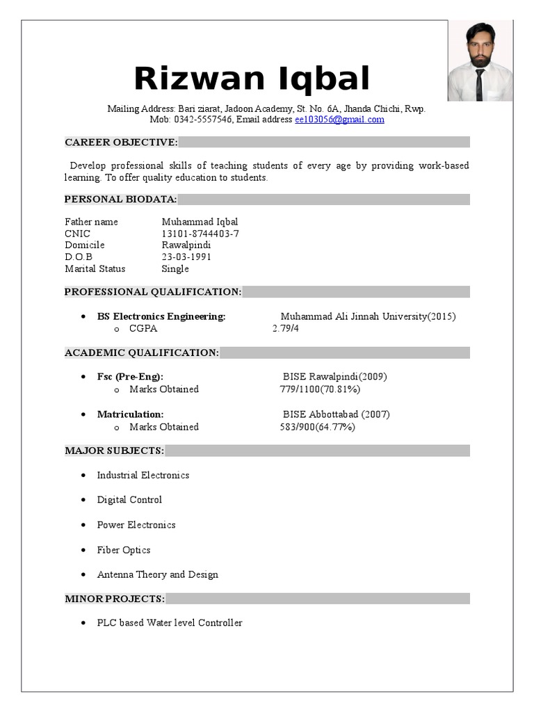 CV - Rizwan | PDF | Computers