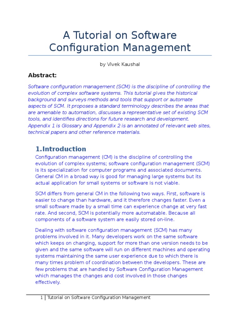 Report On Software Configuration Management | PDF | Version Control | Computer Programming