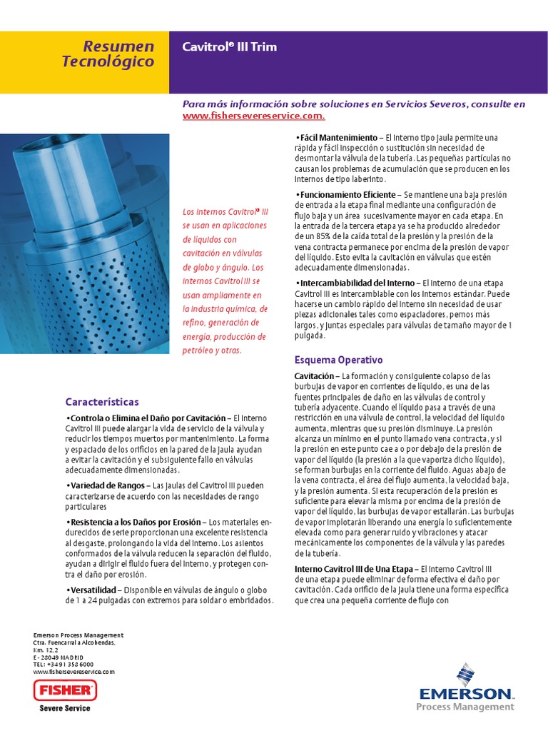 Cavitrol III Trim | PDF | Líquidos | Gases