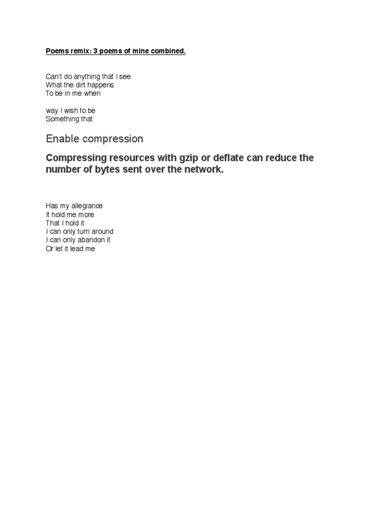 Enable Compression: Compressing Resources With Gzip or Deflate Can ...