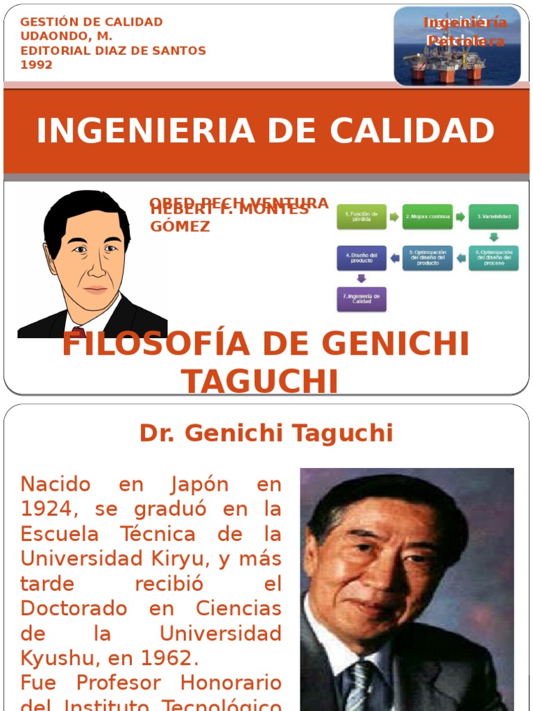 Filosofia de Genichi Taguchi | PDF | Calidad (comercial) | Diseño
