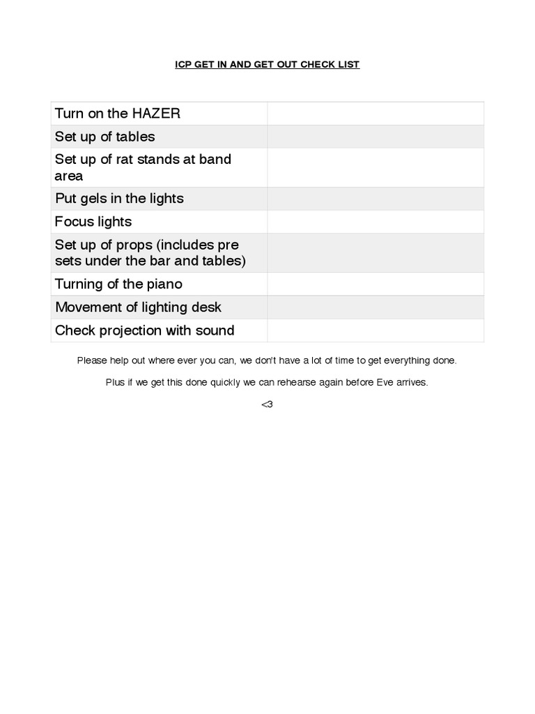 ICP Event Setup Checklist | PDF | Foreign Language Studies