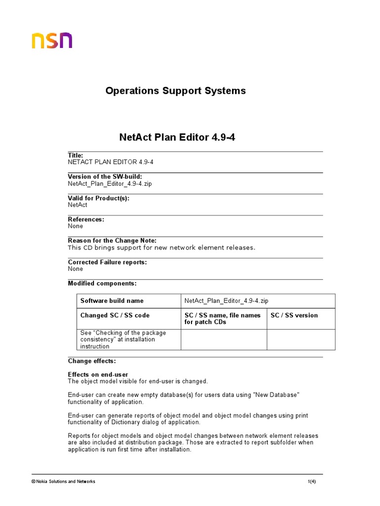 NetAct Plan Editor 4.9-4 CN | PDF | System Software | Computing