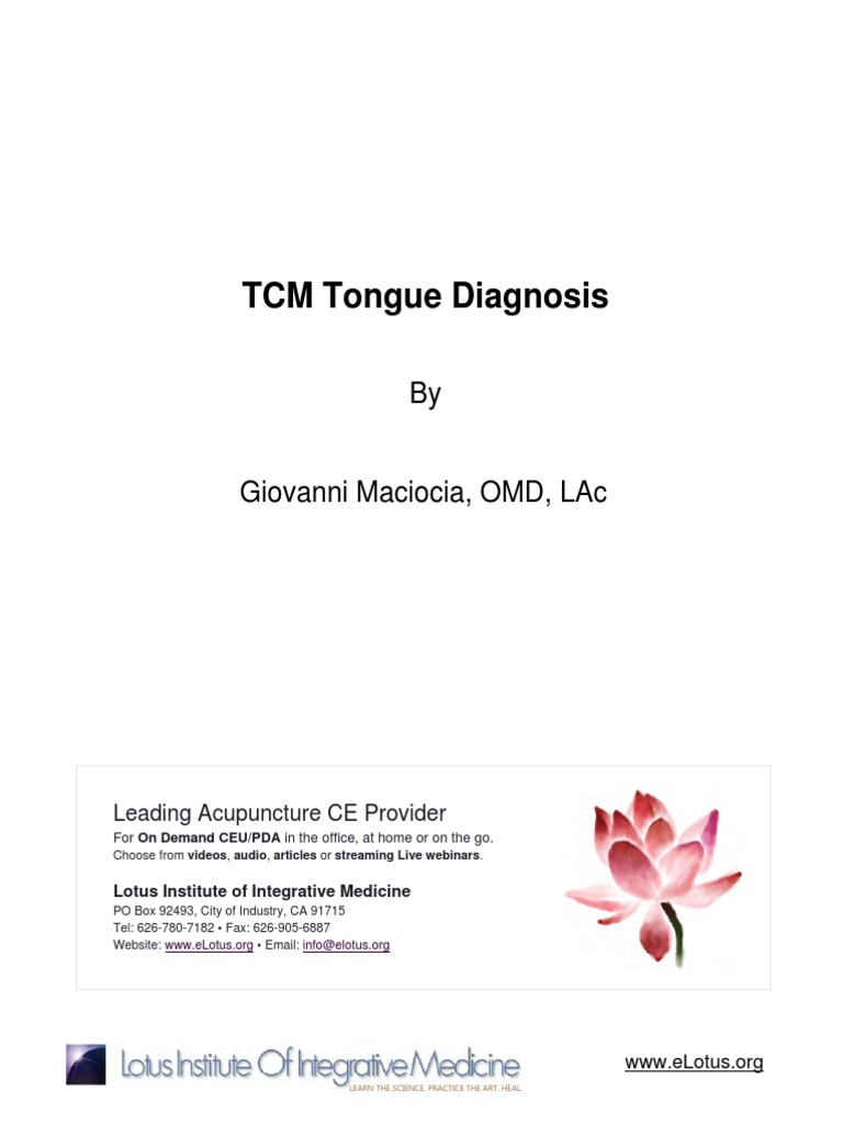 9.26.15 Gmaciocia Tonguedx LN | PDF | Traditional Chinese Medicine | Vein