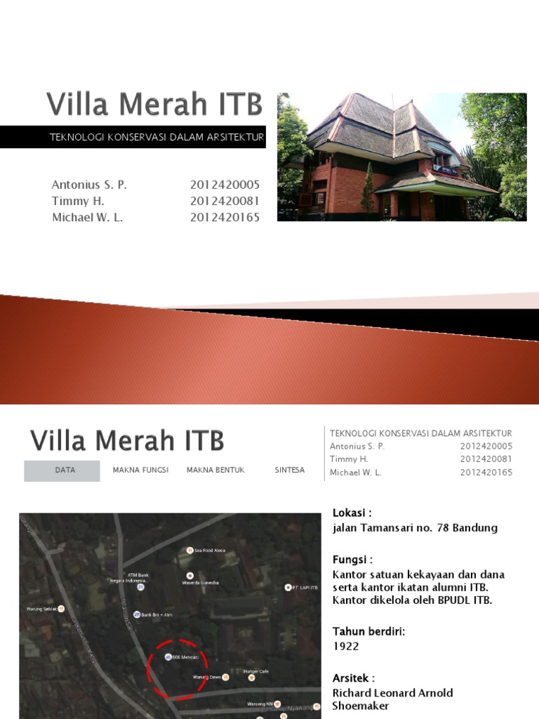 Konservasi Arsitektur Villa Merah ITB | PDF | Griya & Taman