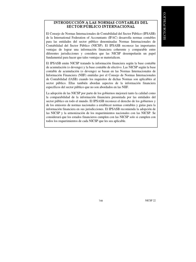 Nicsp 22 | PDF | normas internacionales de INFORMACION FINANCIERA ...