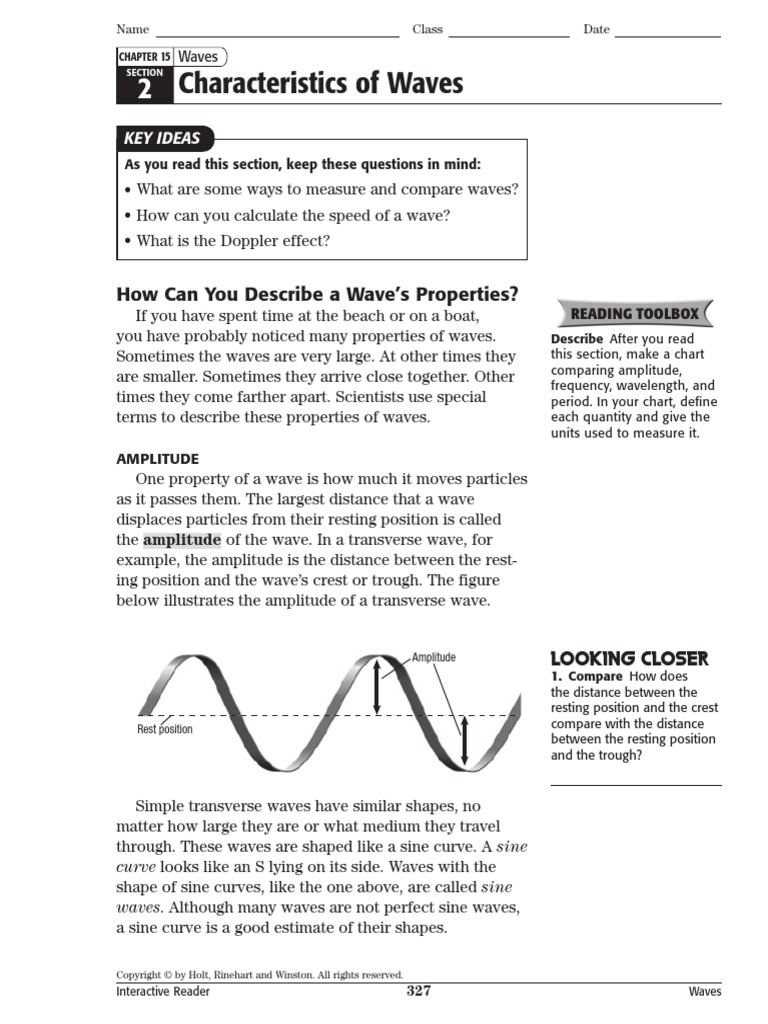 CHP 15-2 Wave Characteristics PDF | PDF | Waves | Frequency