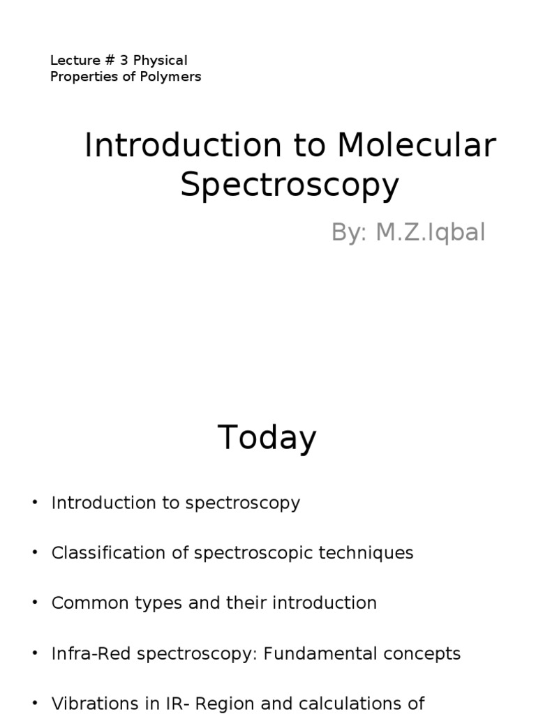 Introduction To Spectros | PDF | Spectroscopy | Absorption Spectroscopy