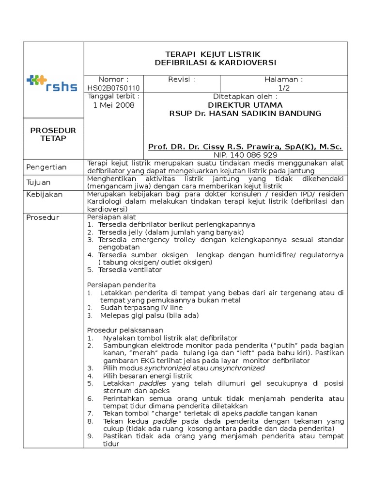 SPO-Terapi Kejut Listrik (Defibrilasi & Kardioversi) - (Logo B | PDF