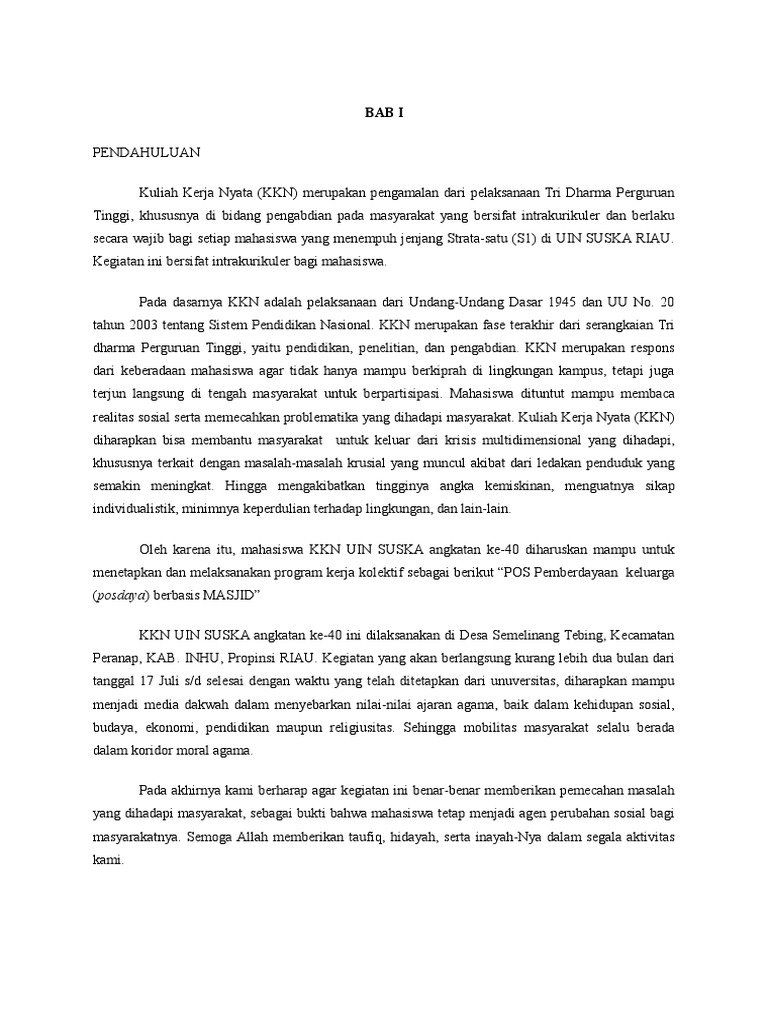 Lap. KKN Desa Semelinang Tebing | PDF