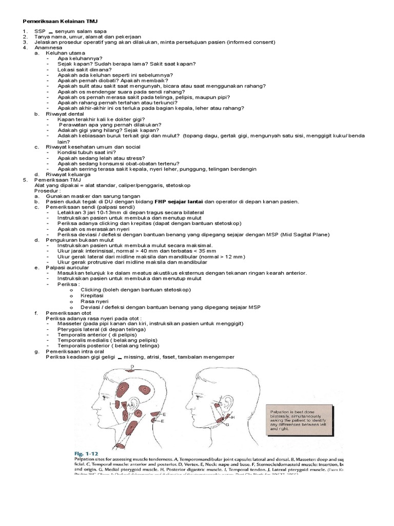 Pemeriksaan Kelainan TMJ | PDF