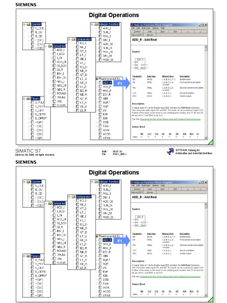 Digital Operations: Simatic S7 | PDF | Data Type | Binary Coded Decimal