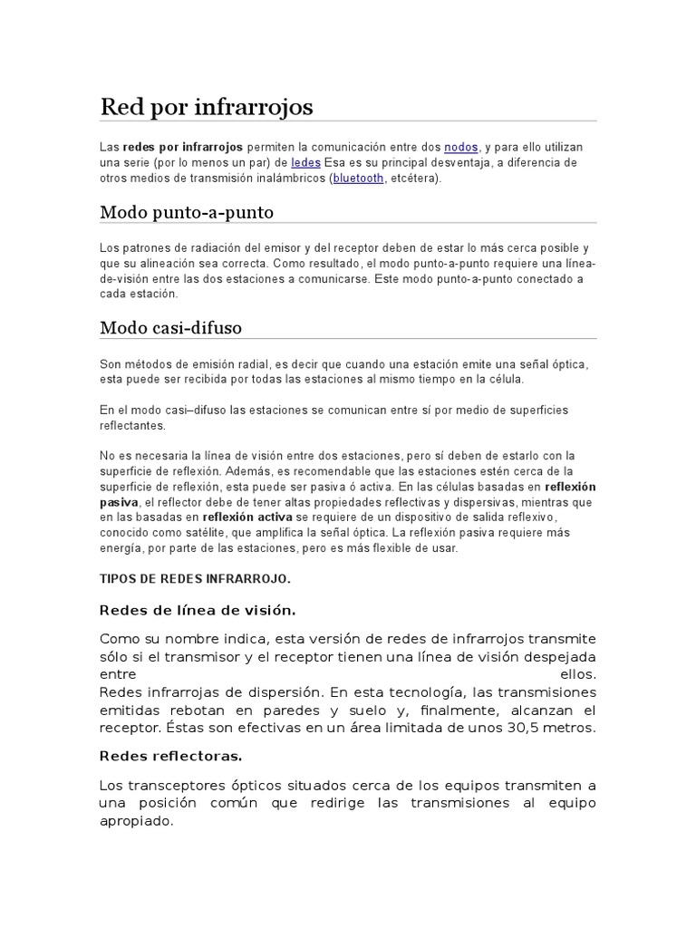 Red Por Infrarrojos | PDF | Wifi | Bluetooth