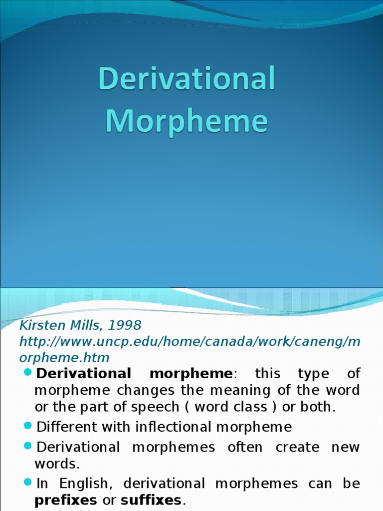 Understanding Derivational Morphemes | PDF | Word | Adjective