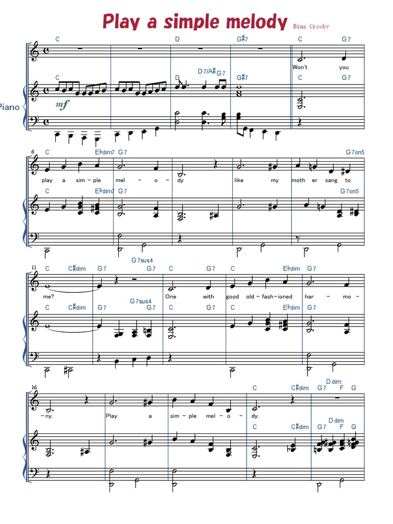 Play a Simple Melody (正C) | PDF