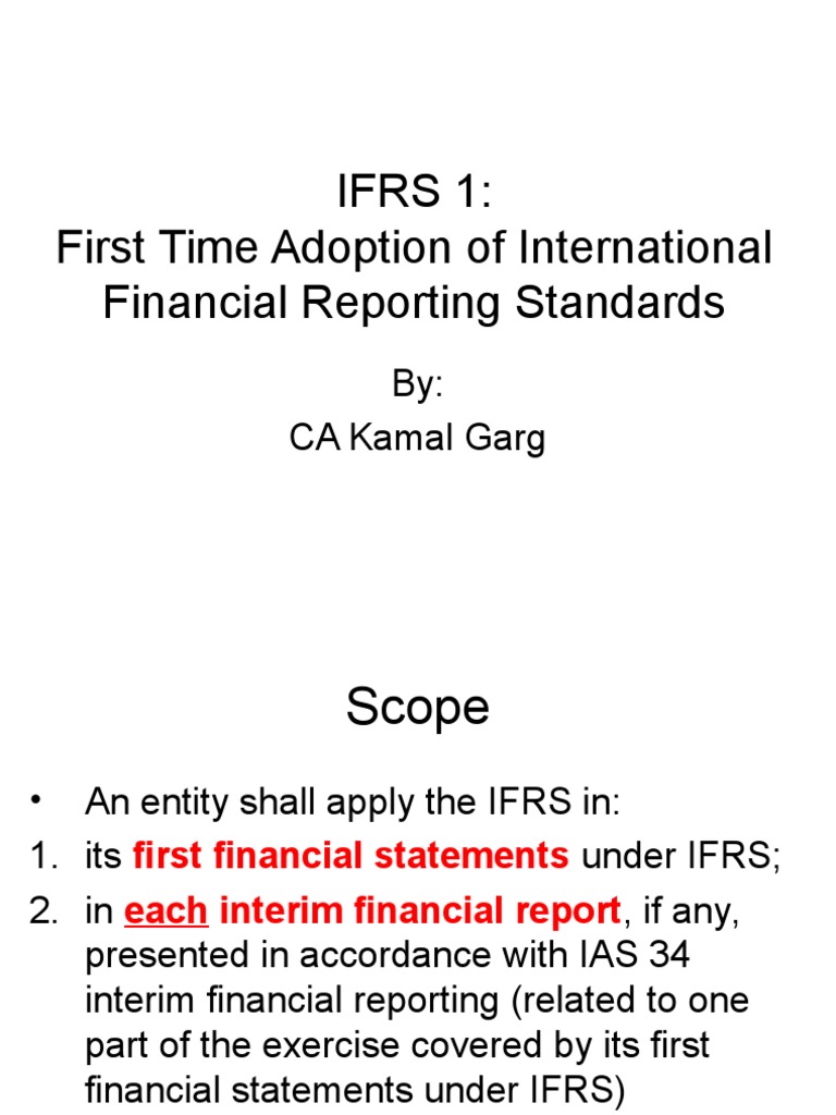 Ifrs 1 | PDF | International Financial Reporting Standards | Financial ...