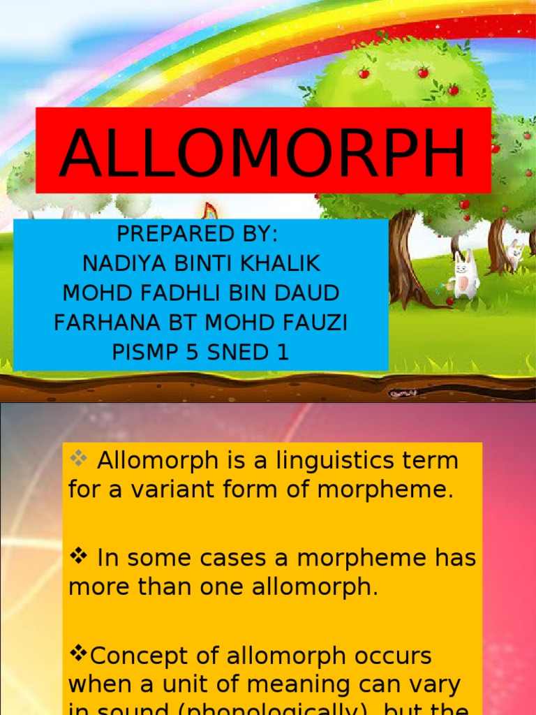 ALLOMORPH | Plural | Morphology