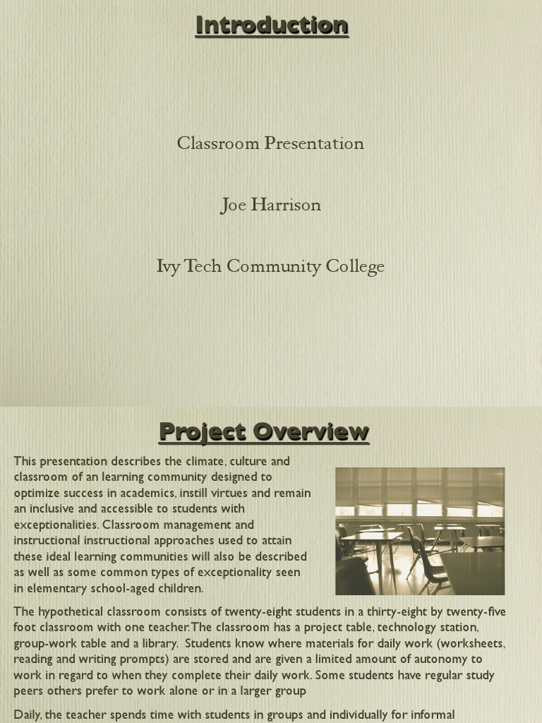 Classroom Pres | PDF | Learning Disability | Special Education