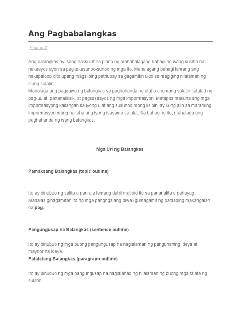 Ang Pagbabalangkas | PDF