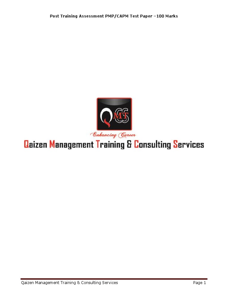 PMP Test Paper 101 Questions For 2hours PDF | PDF | Risk | Project ...