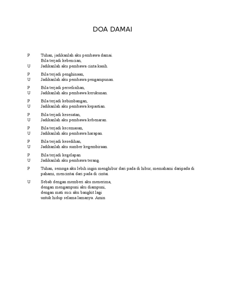 Doa Damai | PDF