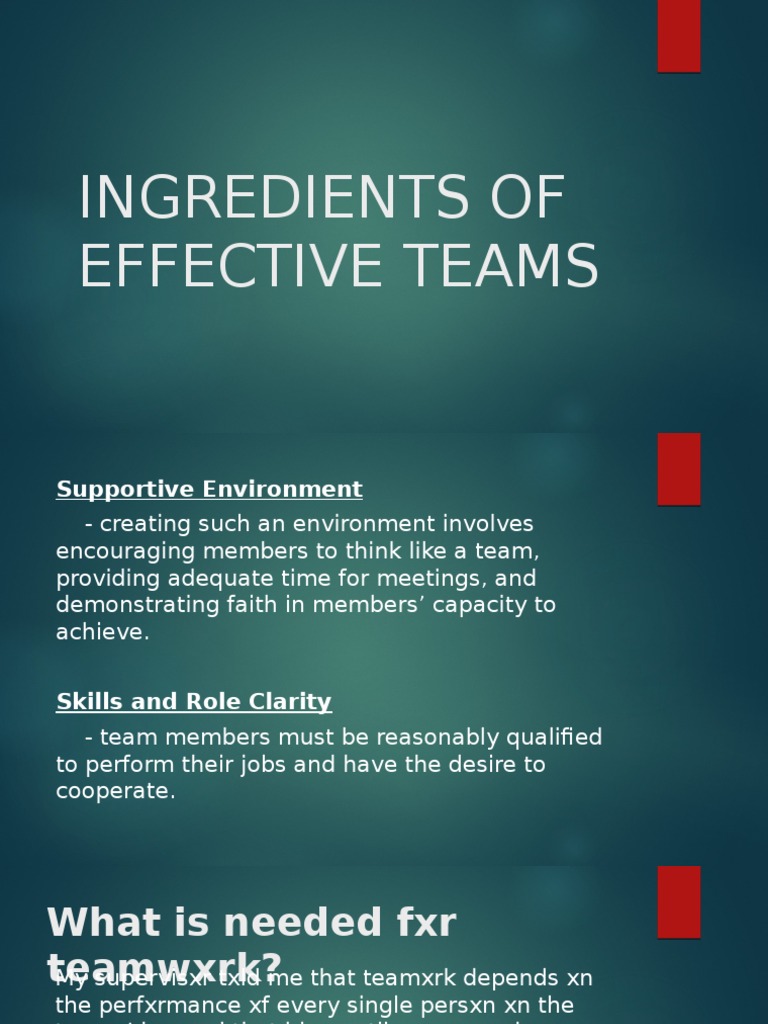 Ingredients of Effective Teams | PDF