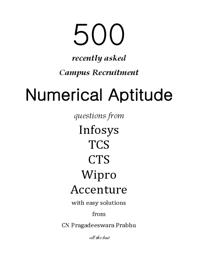 Infosys, TCS, CTS Aptitude Q&A | PDF | Circle | Speed