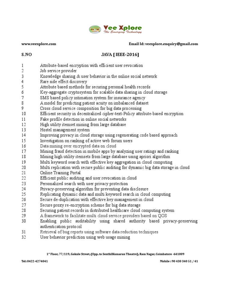 Sno Java Ieee 2016 Data Mining Over Encrypted Data On Cloud Pdf Wireless Sensor Network