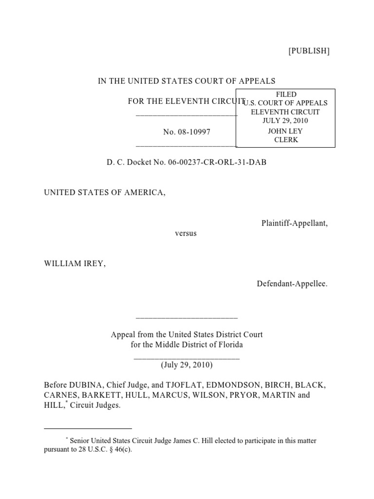 United States v. William Irey, 11th Cir. (2010) | PDF | United States ...