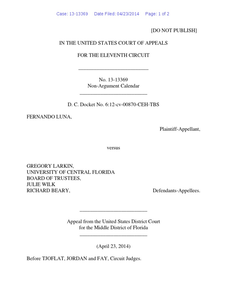 Fernando Luna v. Gregory Larkin, 11th Cir. (2014) | PDF
