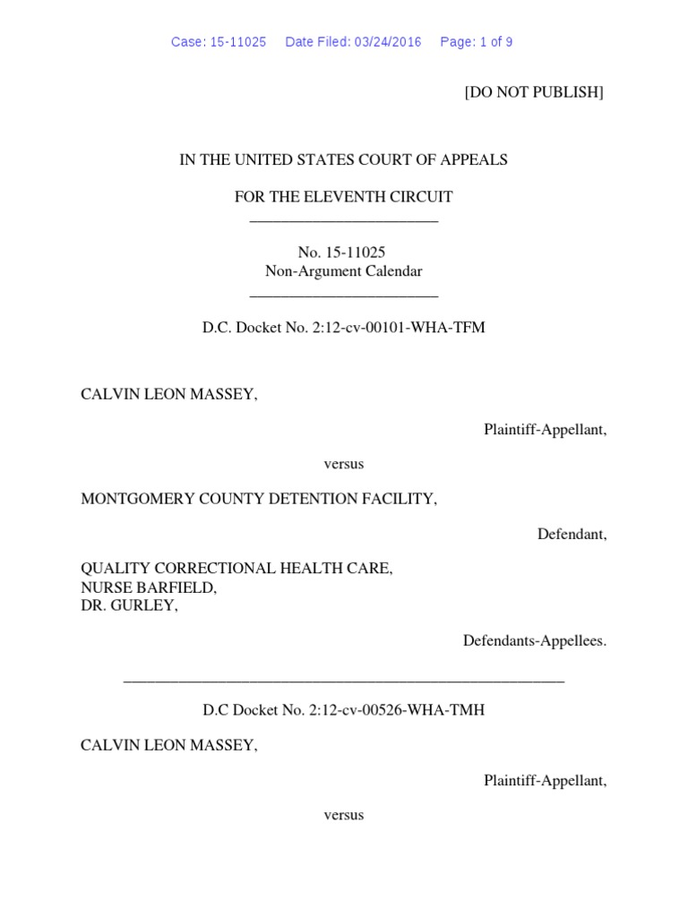 Appeal on Medical Indifference Case | PDF | Complaint | Summary Judgment