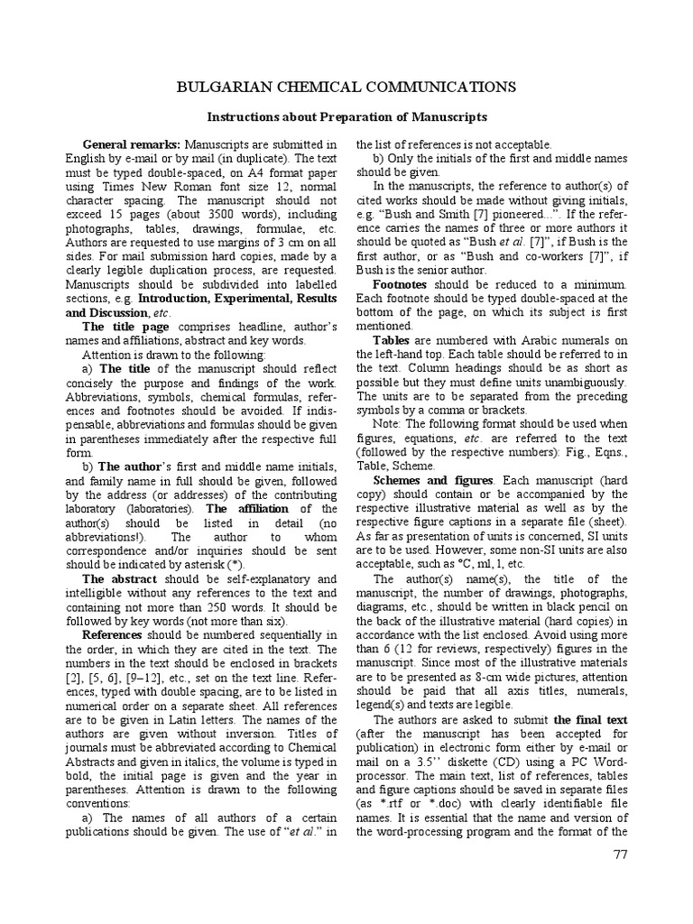 Guide For Authors | PDF | Bracket | Manuscript