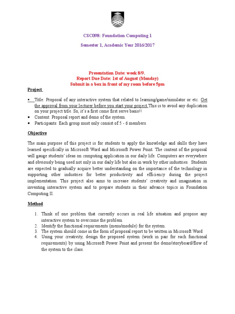 Group Project - CSC098 20162017 | PDF | Creativity | Computing