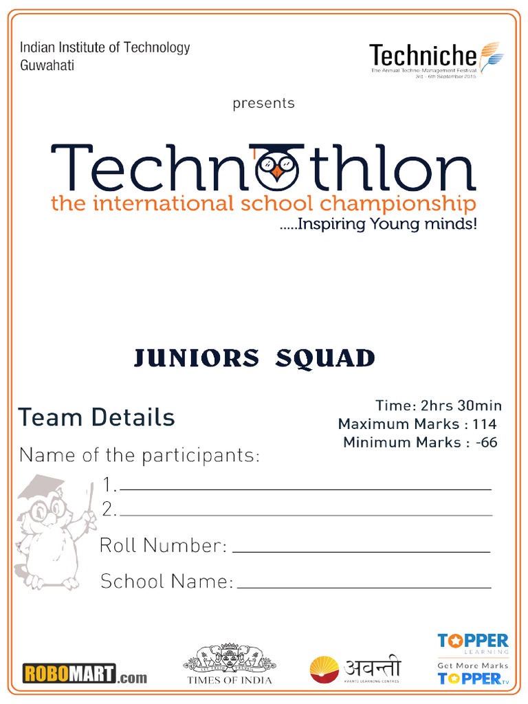 Technothlon 2015 JUNIOR (En) PDF | PDF