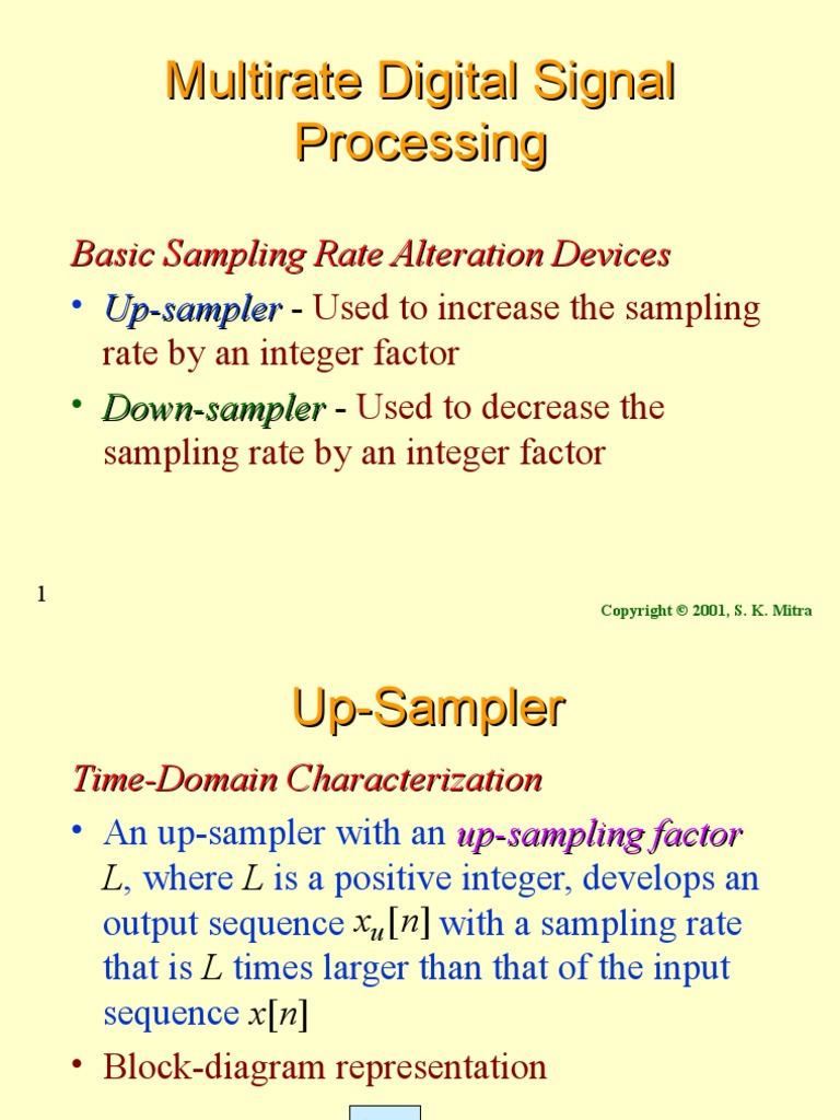 Multirate Digital Signal Processing | PDF | Sampling (Signal Processing) | Low Pass Filter