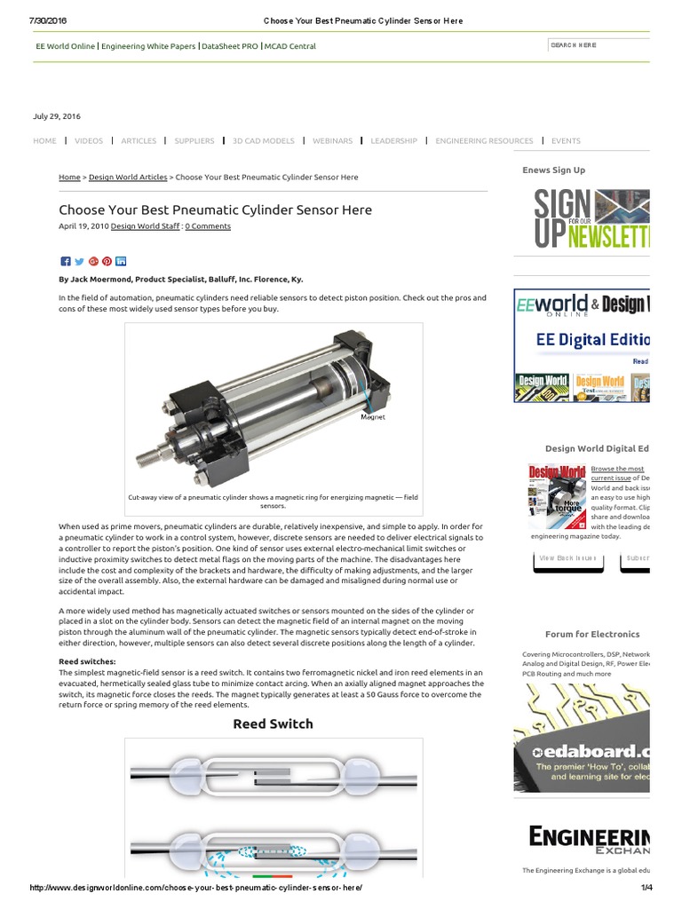Pneumatic Cylinder Sensor | Switch | Magnet