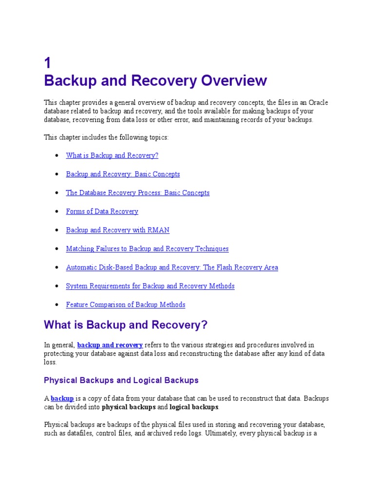 Back Up Controls | PDF | Backup | Databases