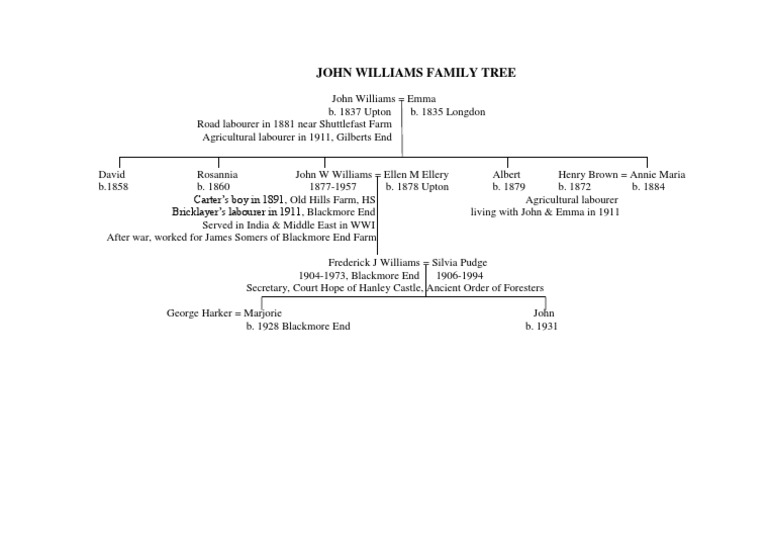John Williams Family Tree
